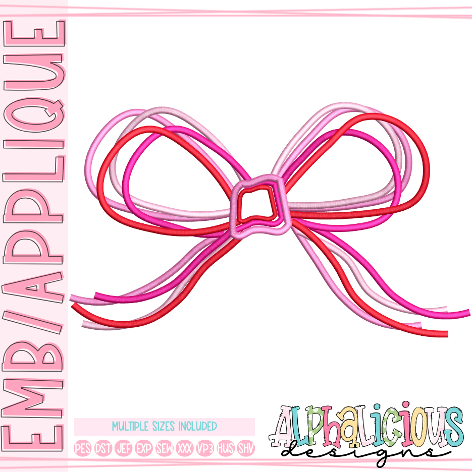 Scribble Bow- Satin – Alphalicious Designs